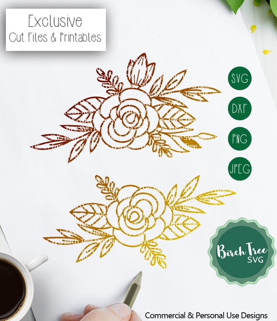 Flowers SVG Craft Pattern Rose Bouquet SVG Flower SVG | Etsy