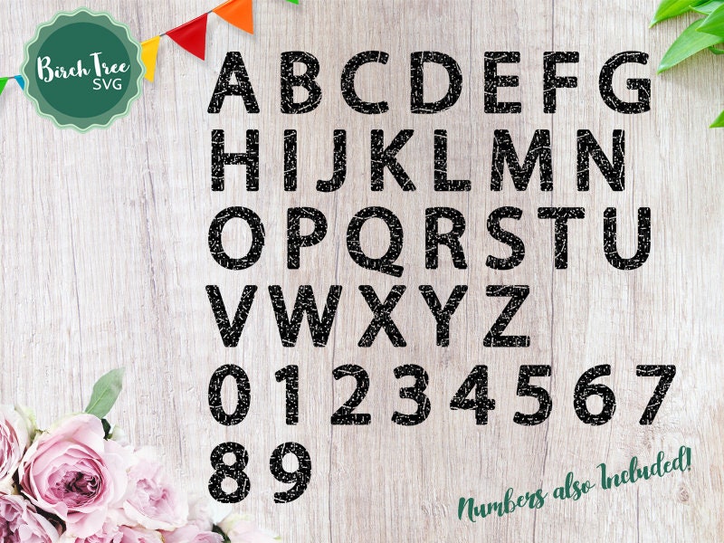 Distressed Alphabet SVG Fonts Cutfile, Grunge SVG Font, Distressed ...