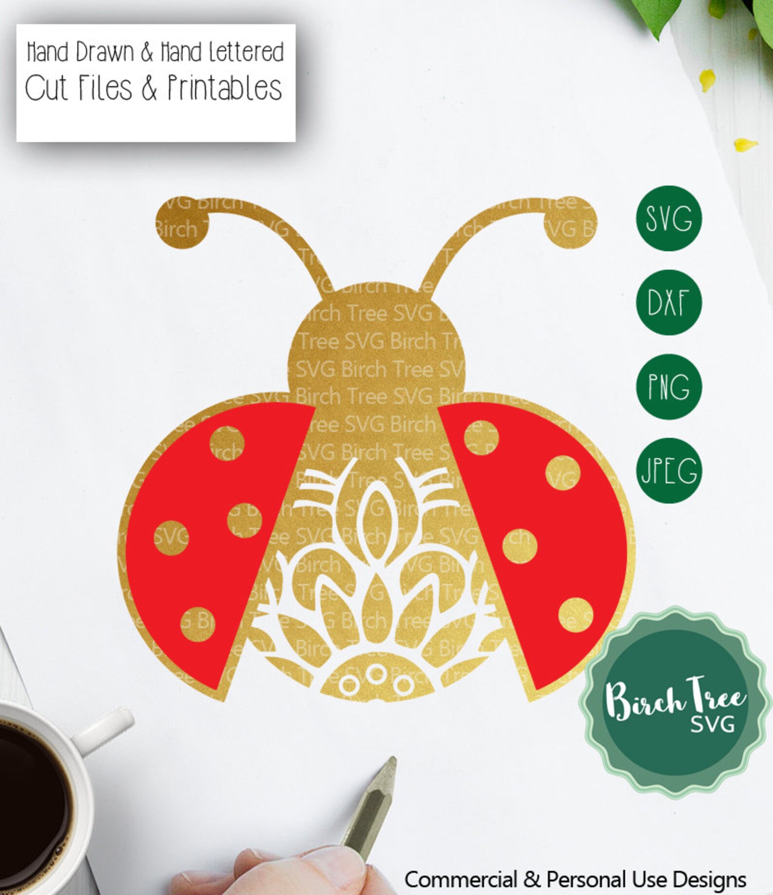 Ladybug Mandala SVG Cut File Ladybird SVG Ladybug Clipart - Etsy