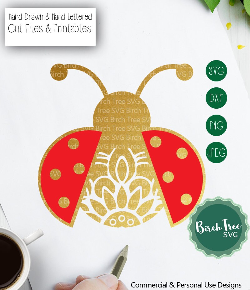 Ladybug Mandala SVG Cut File, Ladybird SVG, Ladybug Clipart, Ladybird ...
