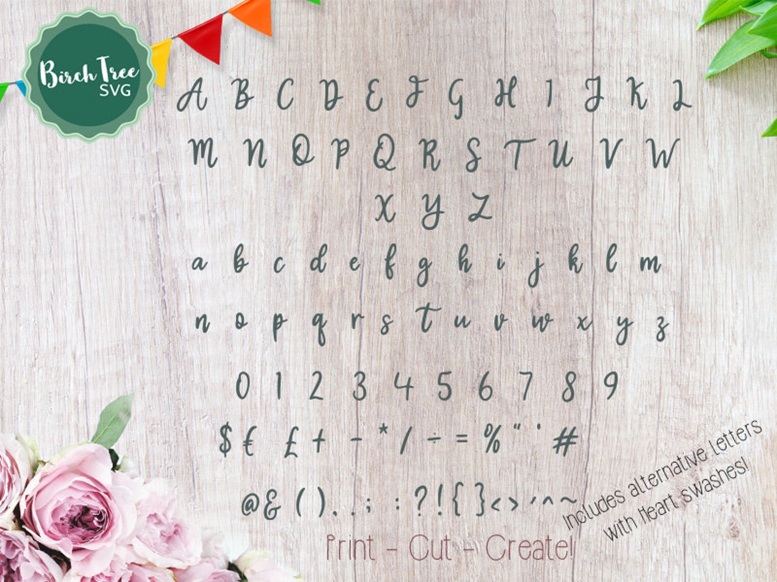 Alphabet SVG Font Cutfile Modern Calligraphy SVG Handwritten | Etsy