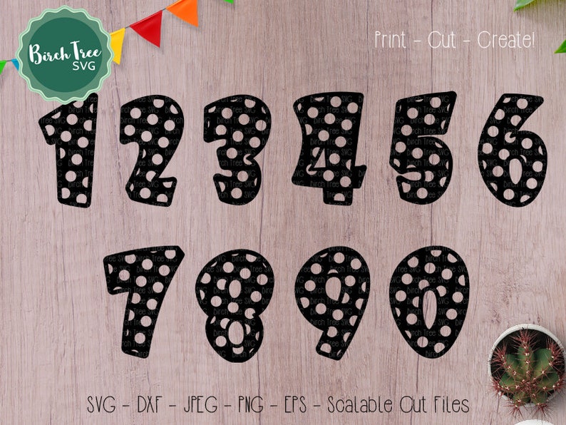 Polka Dot Numbers Svg Birthday Svg Polka Dot Svg Number | Etsy