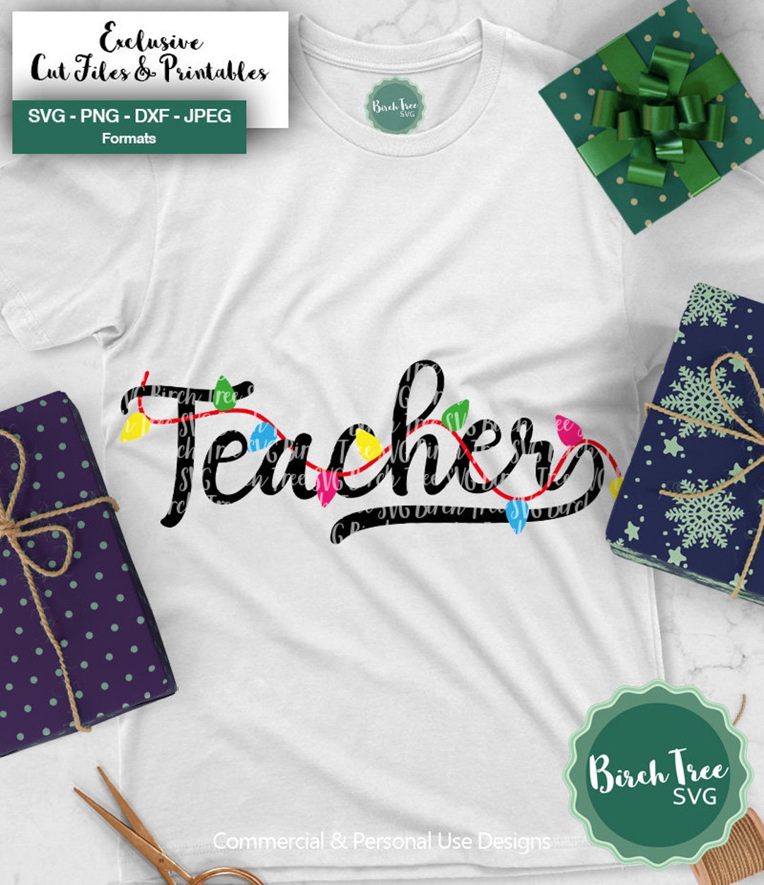 Teacher Christmas Svg, Christmas Lights Svg, Teachers Christmas Shirt ...