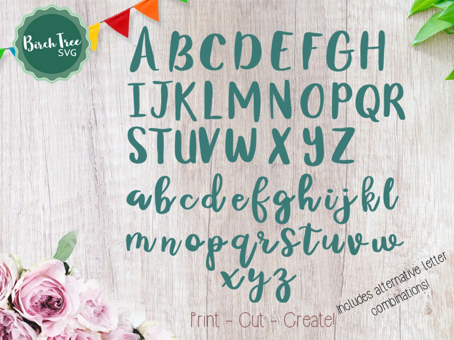 Alphabet Font SVG Cutfile Modern Calligraphy SVG Handwritten | Etsy