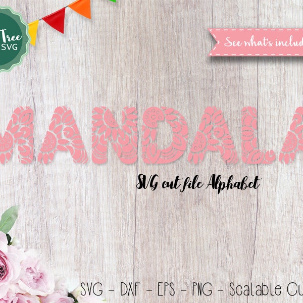 Mandala Letters Svg - Etsy