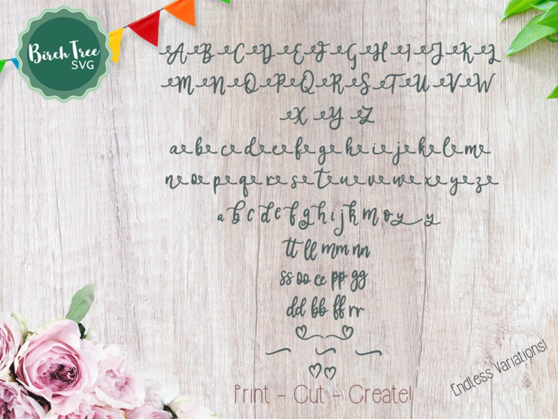 Alphabet SVG Font Cutfile Modern Calligraphy SVG Handwritten | Etsy