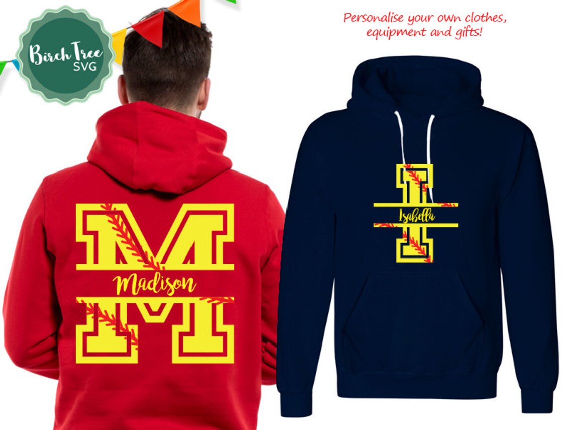 Split Softball Font Svg Split Monogram Softball Alphabet SVG | Etsy