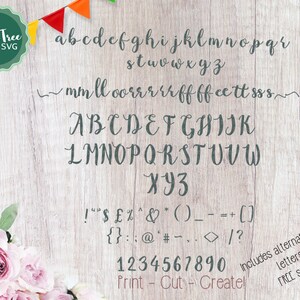Alphabet Font SVG Cutfile, Modern Calligraphy SVG, Handwritten Script ...