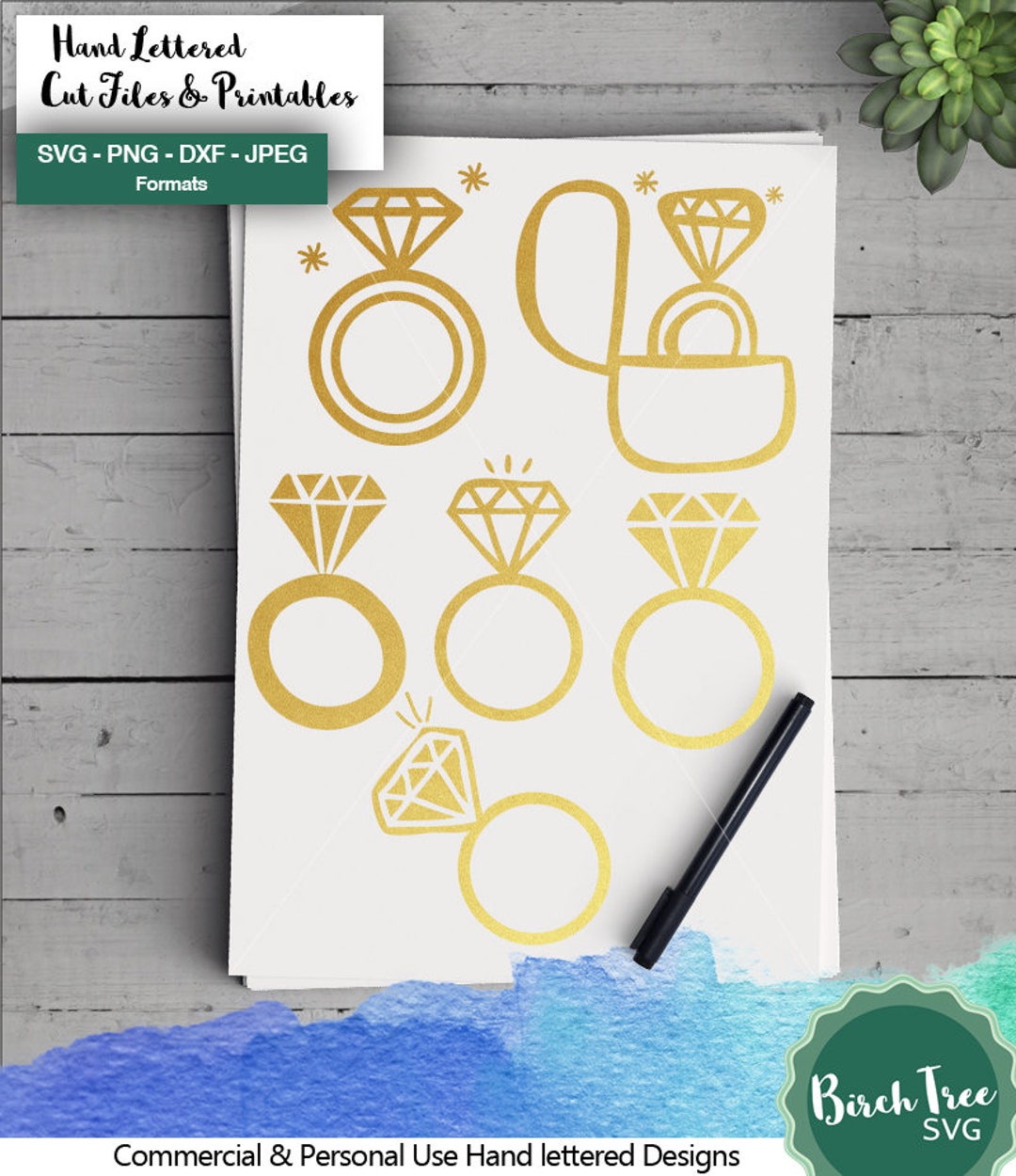 Diamond Ring SVG, Wedding Ring Cutting File, Engagement Svg, SVG for ...