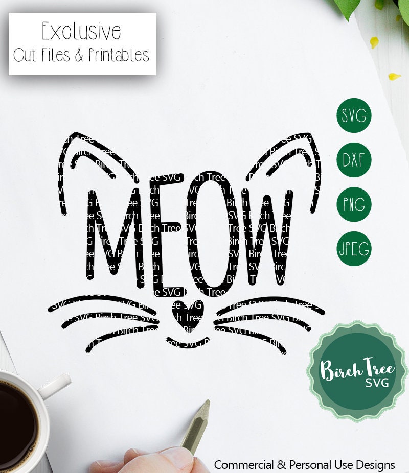 Meow Cat Face SVG Cutting File Cat Lover Svg Cat Meow Svg | Etsy