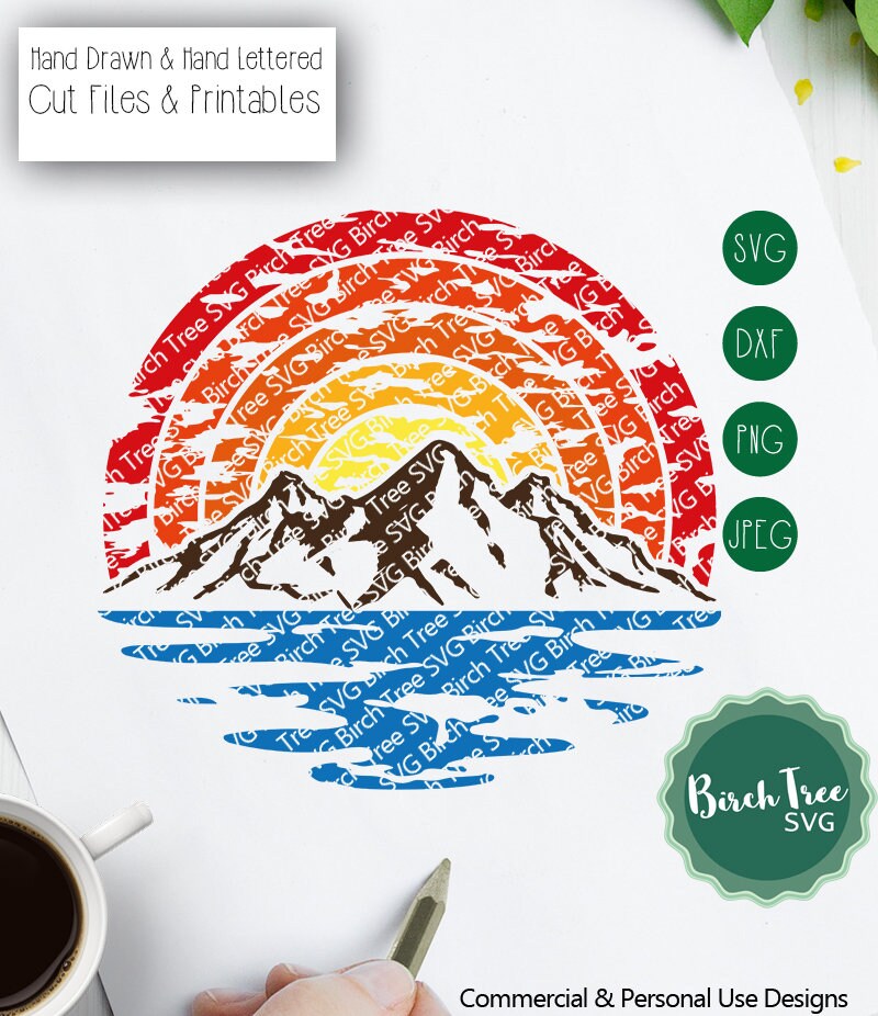Mountain Sunset SVG Summer SVG Ocean Sunset Svg Ombre Svg - Etsy