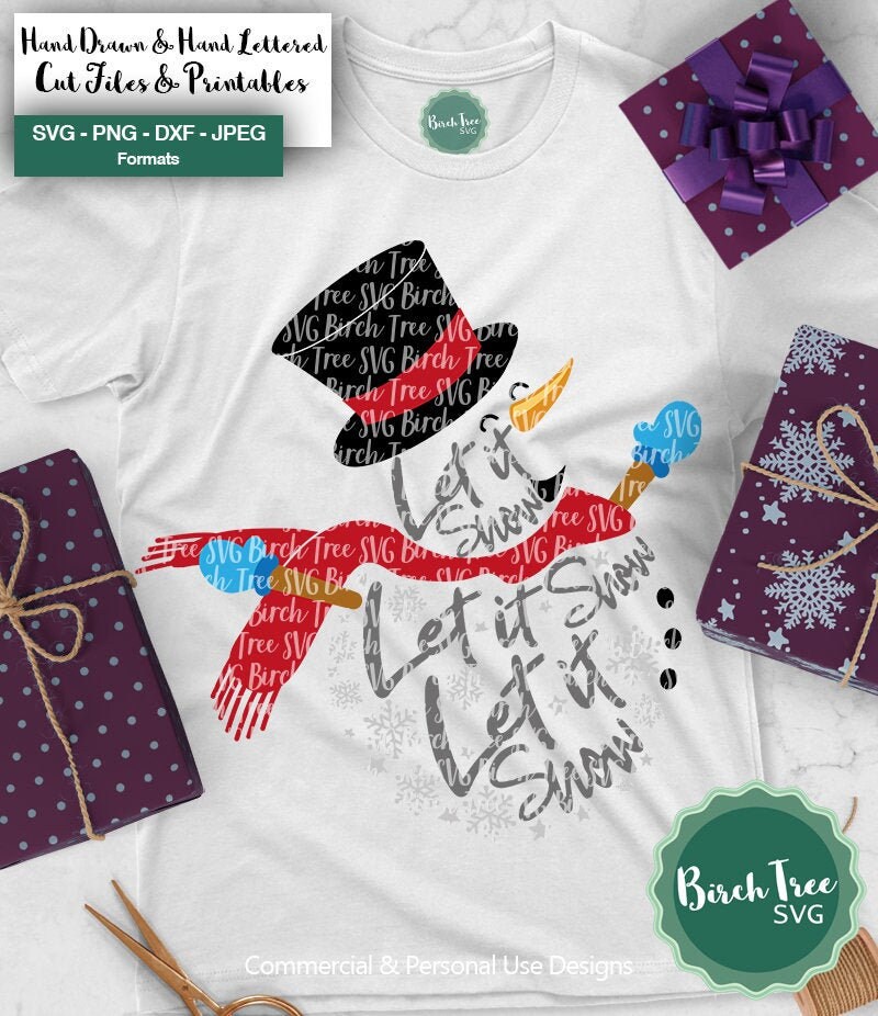 Let it Snow Snowman Svg Cut File Christmas saying Let it Snow | Etsy
