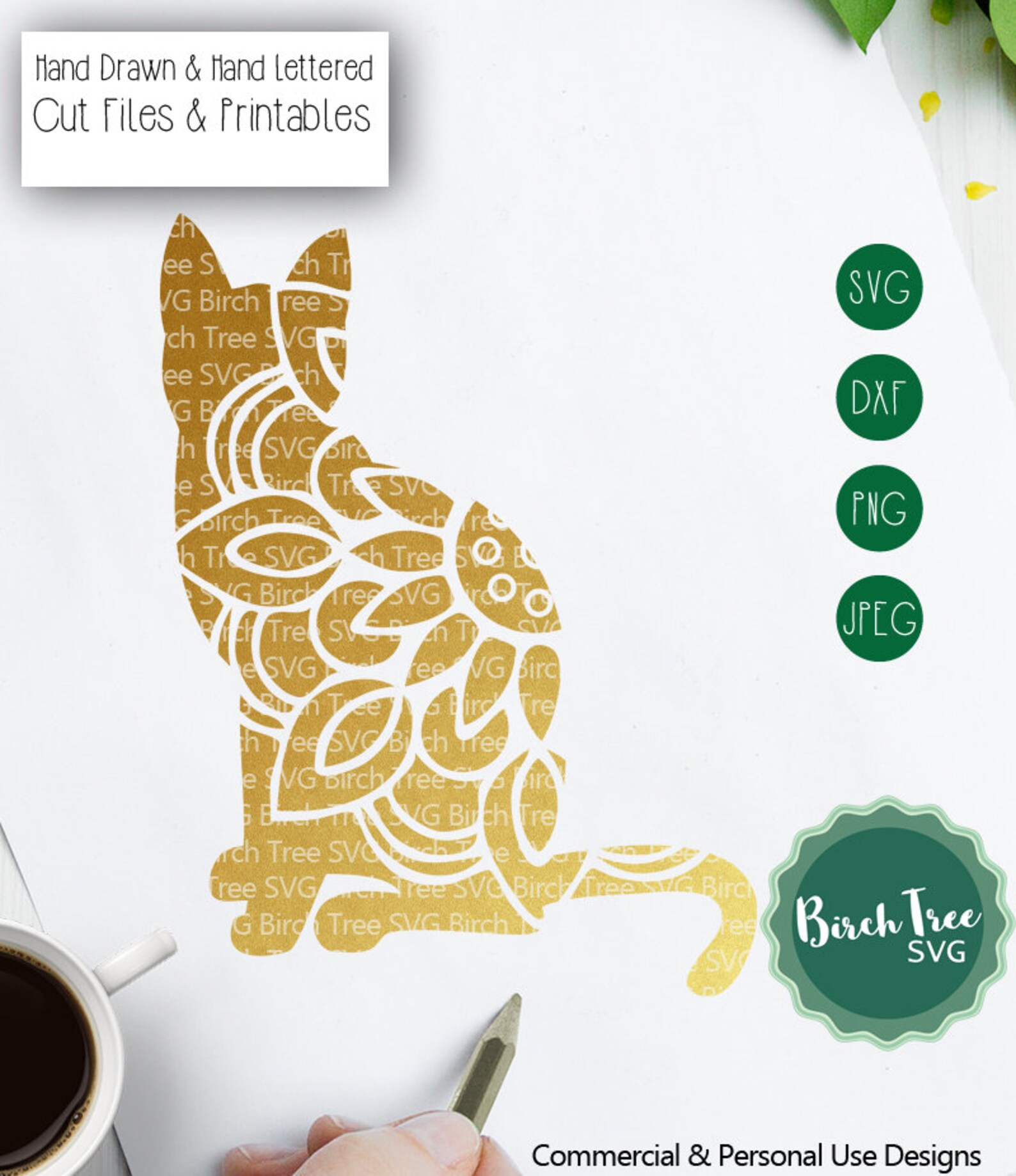 Cat Mandala Svg Cut File Cat Svg Mandala SVG Cat Zentangle - Etsy
