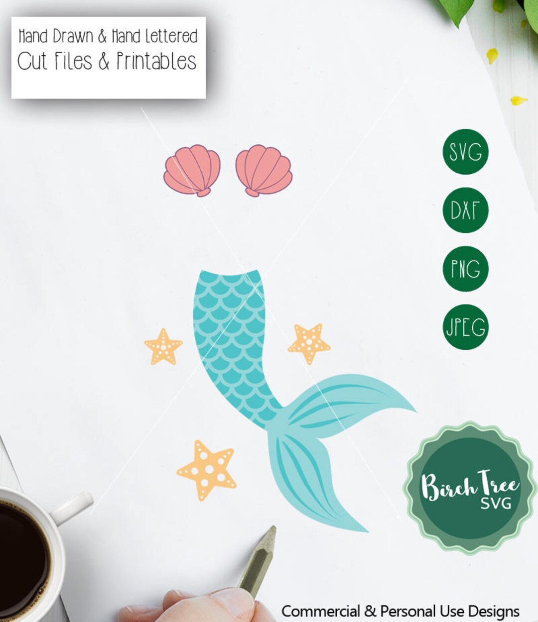 Mermaid Tail, Clam Shell Svg, Mermaid Svg, Sea Beach Svg, Starfish ...