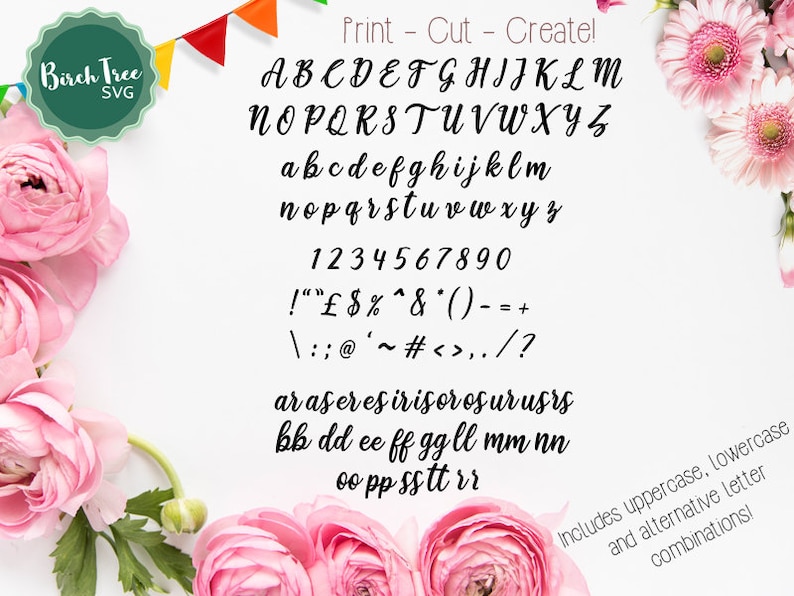 Alphabet SVG Font Cutfile Modern Calligraphy SVG Handwritten | Etsy UK