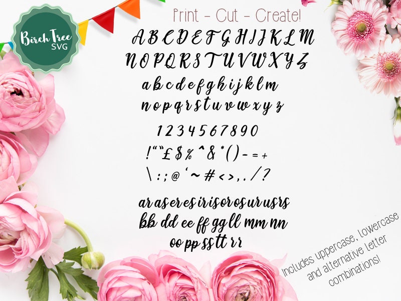 Alphabet SVG Font Cutfile Modern Calligraphy SVG Handwritten - Etsy UK