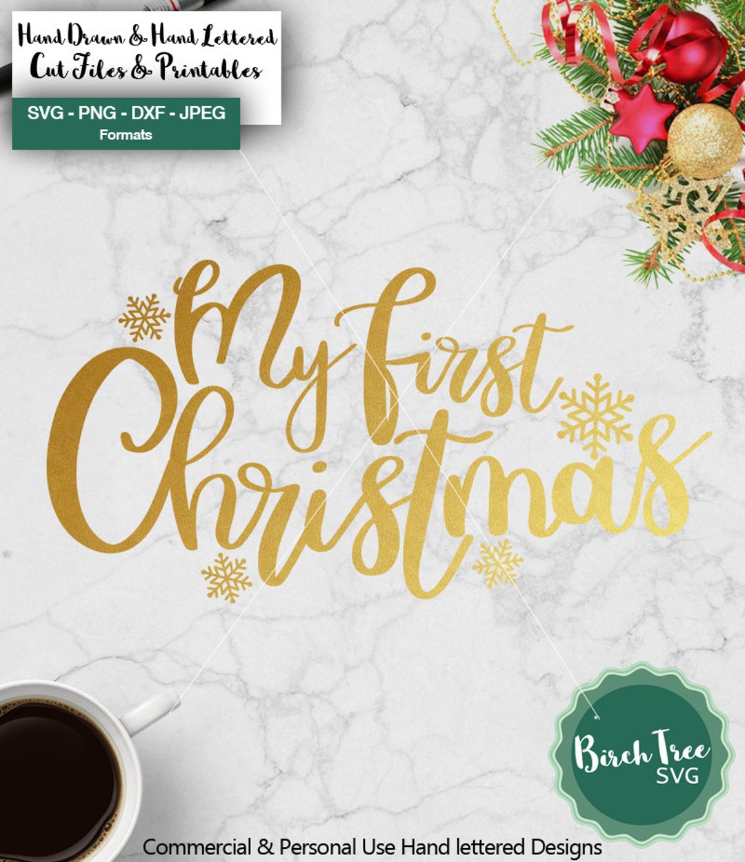 My First Christmas SVG Cutting Files, Baby Christmas SVG, First ...