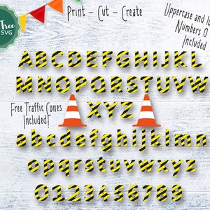Construction Alphabet SVG Font Cutfile, Construction SVG, Construction ...