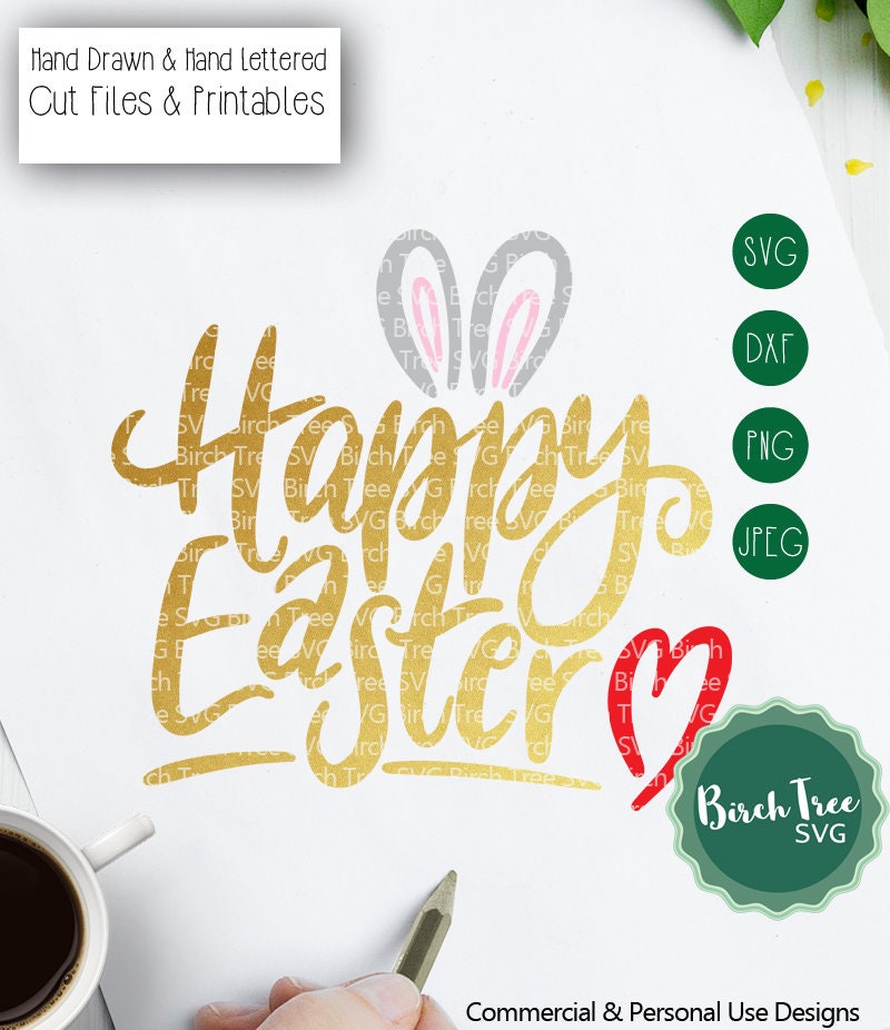 Easter Cutting File Happy Easter SVG Bunny Svg Cut File Happy - Etsy