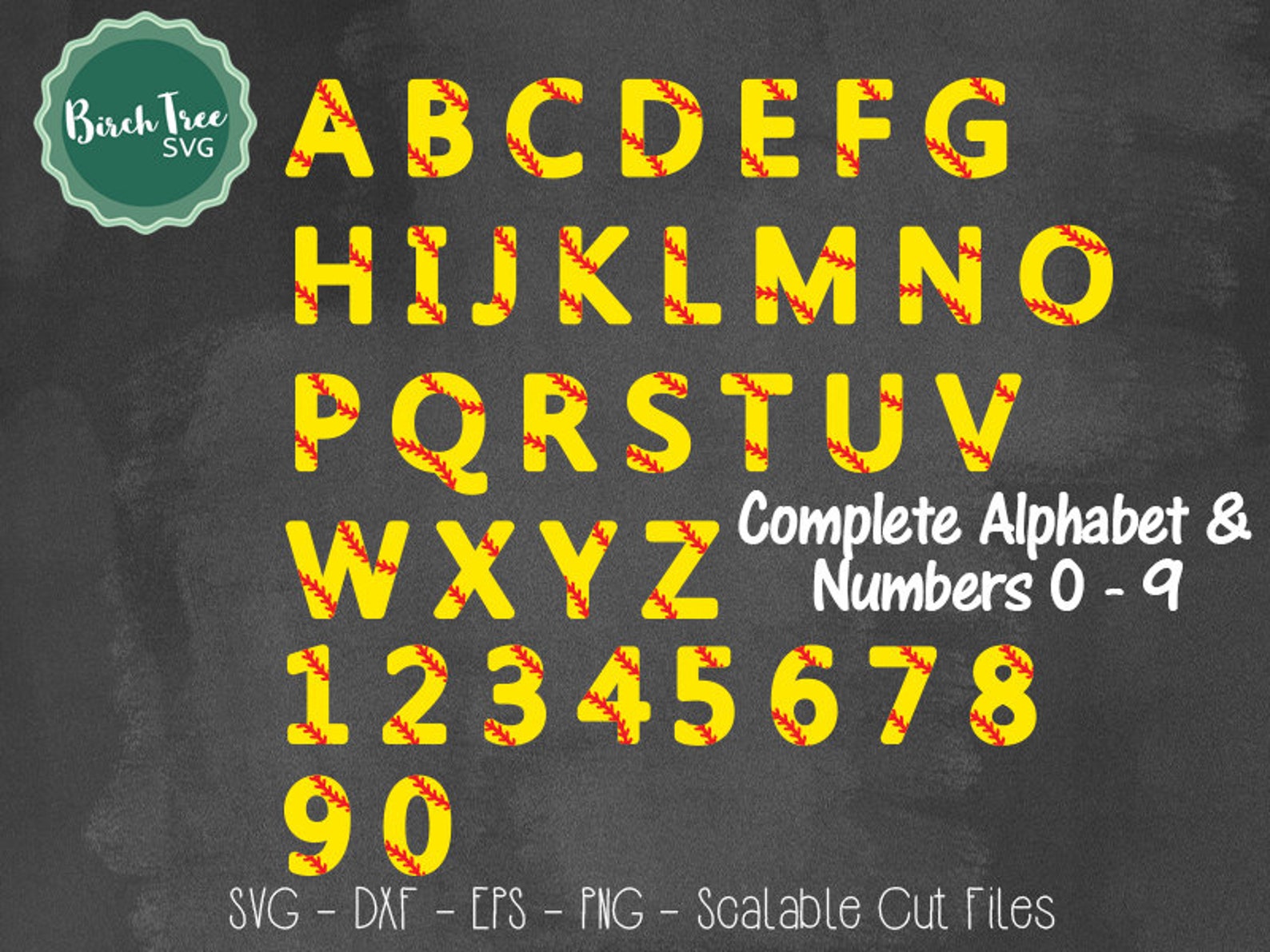 Softball Font Svg Softball Alphabet SVG Fonts Softball - Etsy