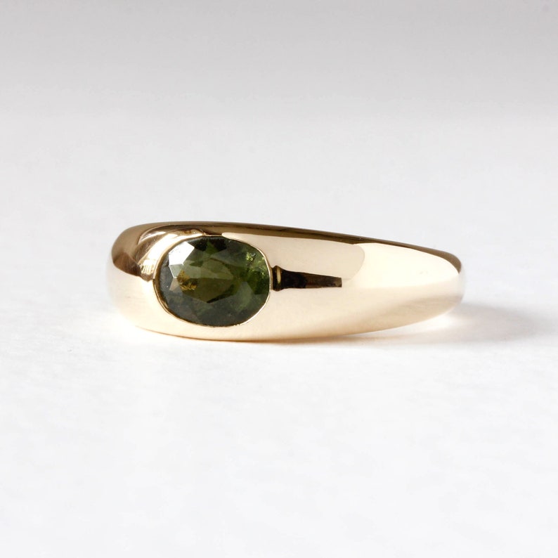 Meteorite Bombe Ring - Silver/gold, Gold Signet Ring, Gold Pinky Ring ...