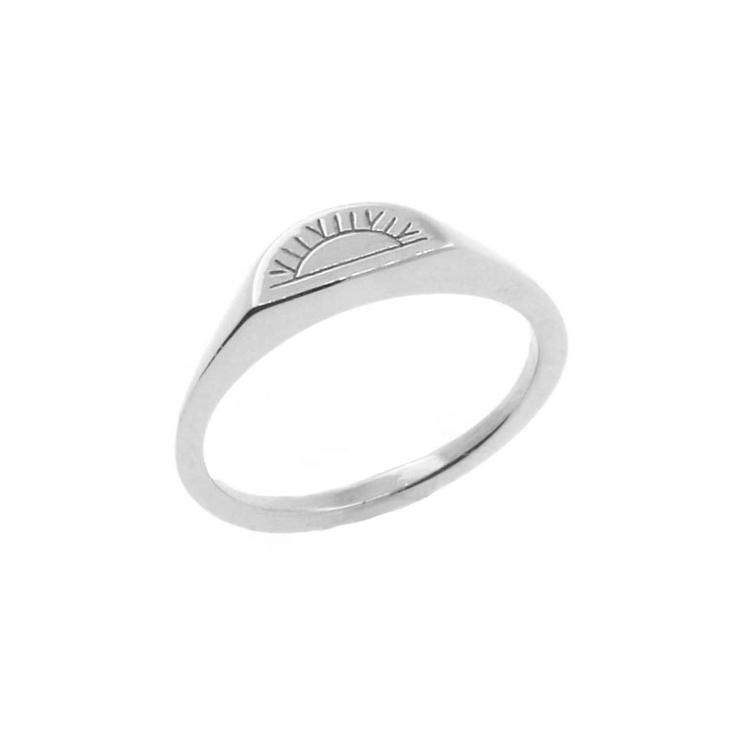 Sun Signet Ring - Silver, Silver Sun Ring, Sun Ring, Celestial Ring ...