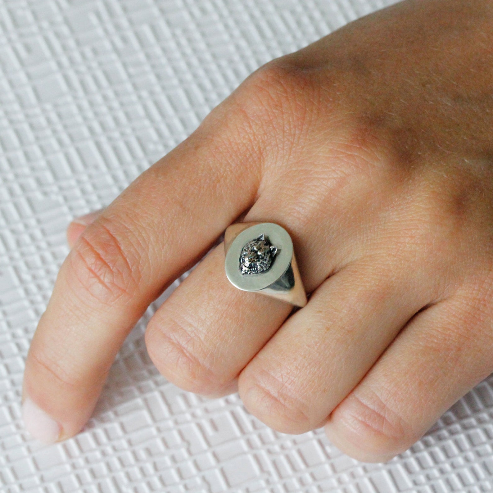 Wolf Signet Ring Sterling Silver Silver Signet Ring Wolf - Etsy