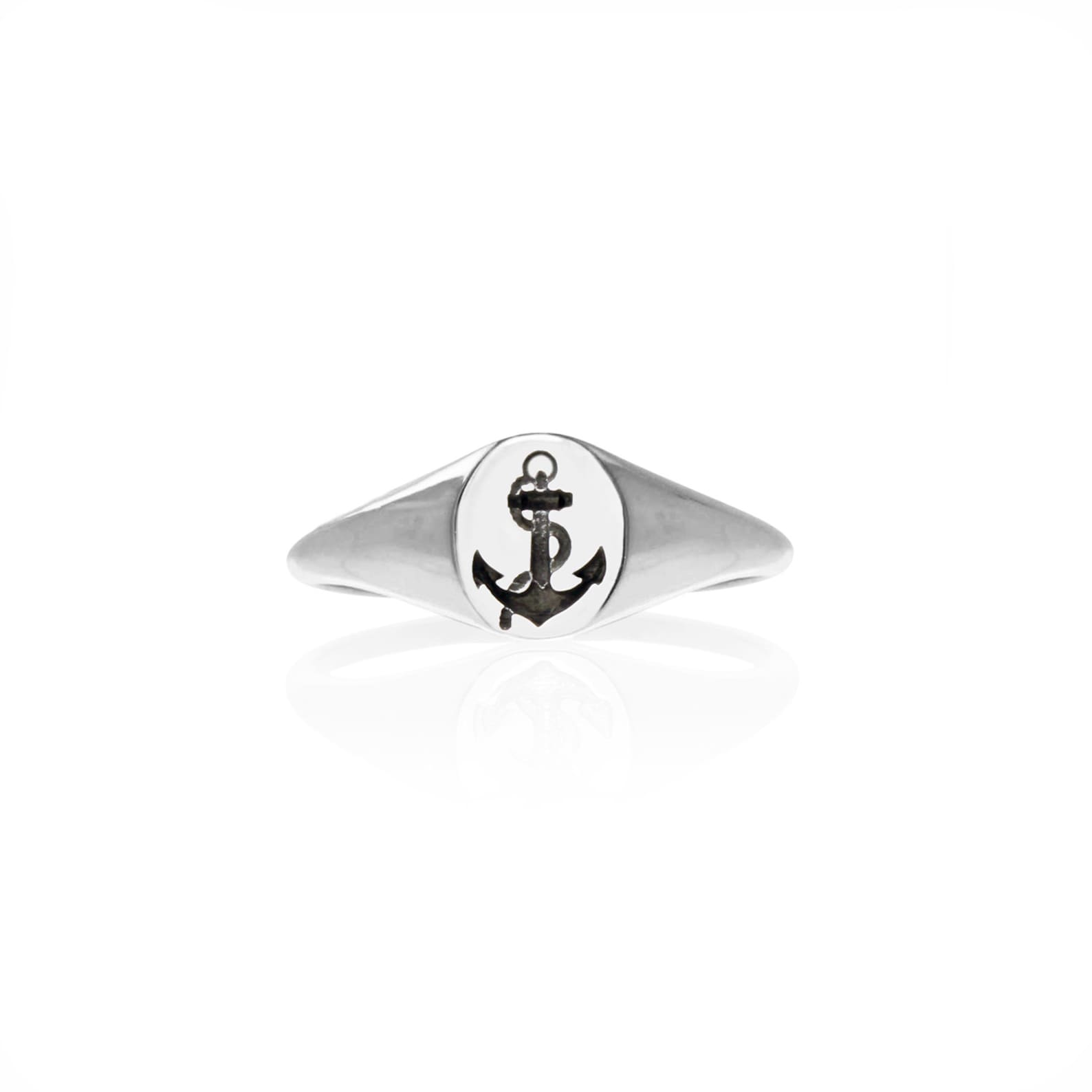 Anchor Signet Ring Solid Gold or Silver Gold Anchor Ring - Etsy