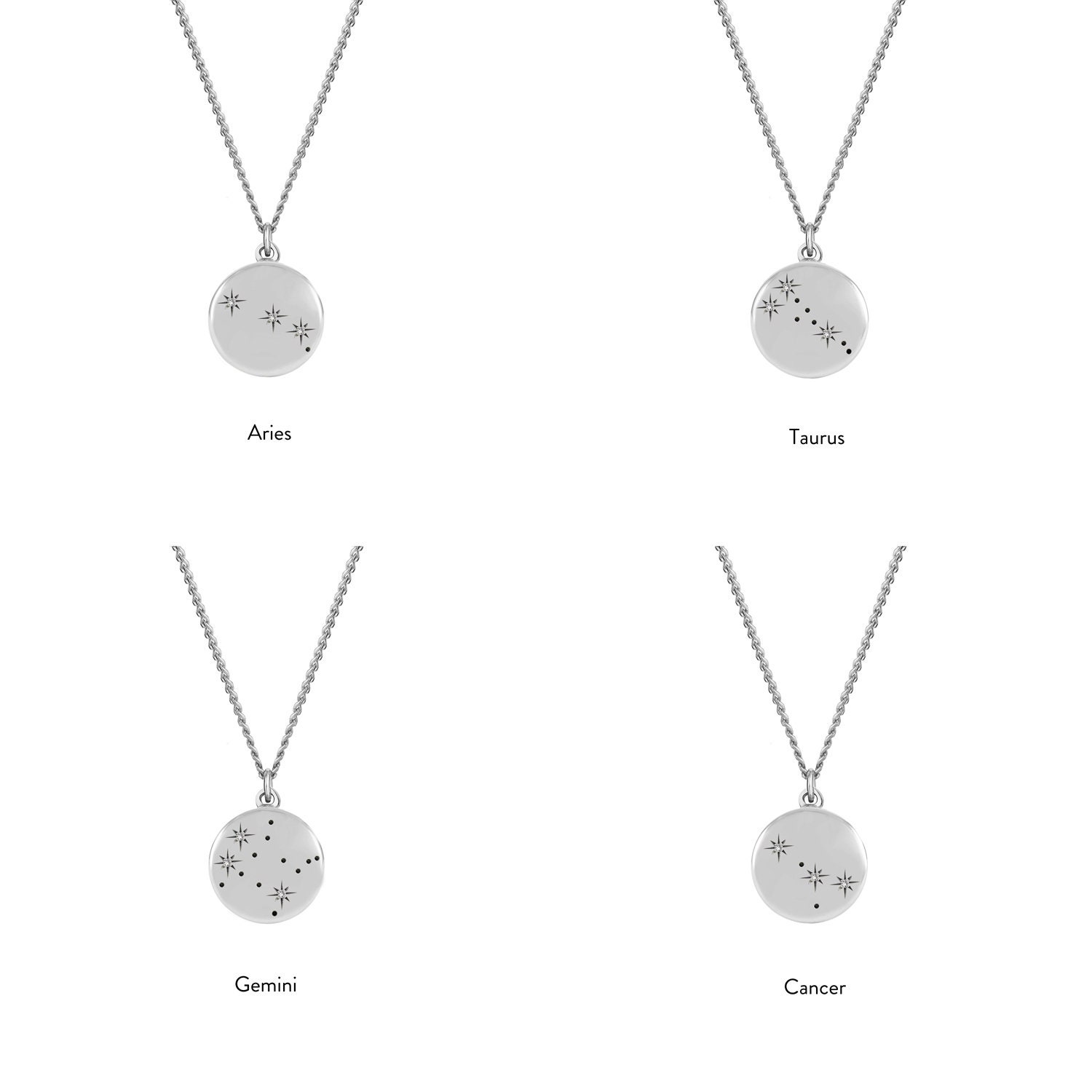 Constellation Necklace - Diamonds & Silver, Star Sign Necklace, Zodiac ...