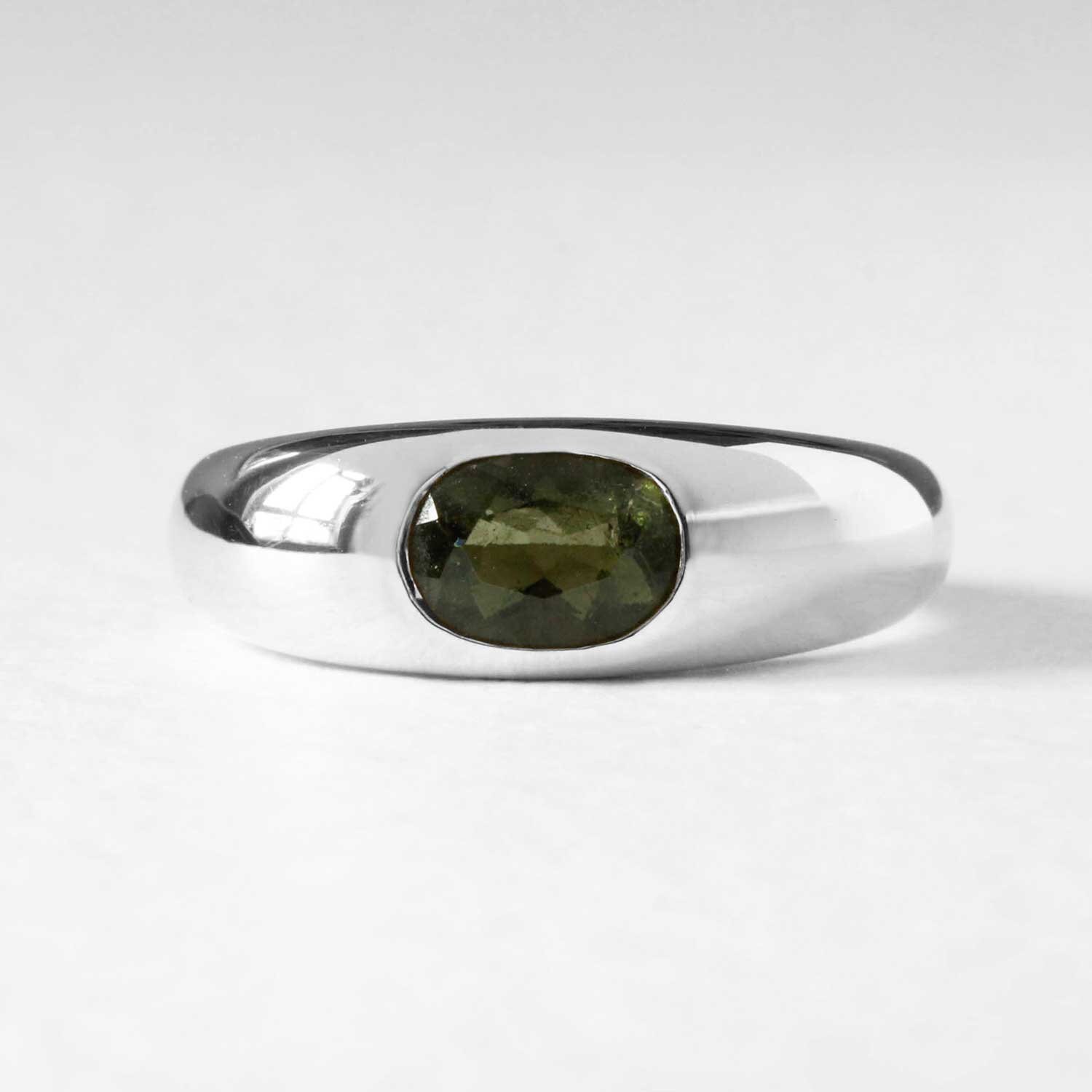 Meteorite Bombe Ring - Silver/gold, Gold Signet Ring, Gold Pinky Ring ...
