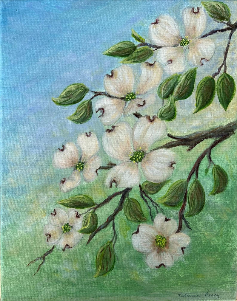 Dogwood in Bloom: an Original Acrylic Painting - Etsy