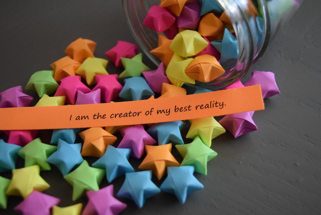 100 Origami Lucky Stars With Positive Affirmations - Etsy