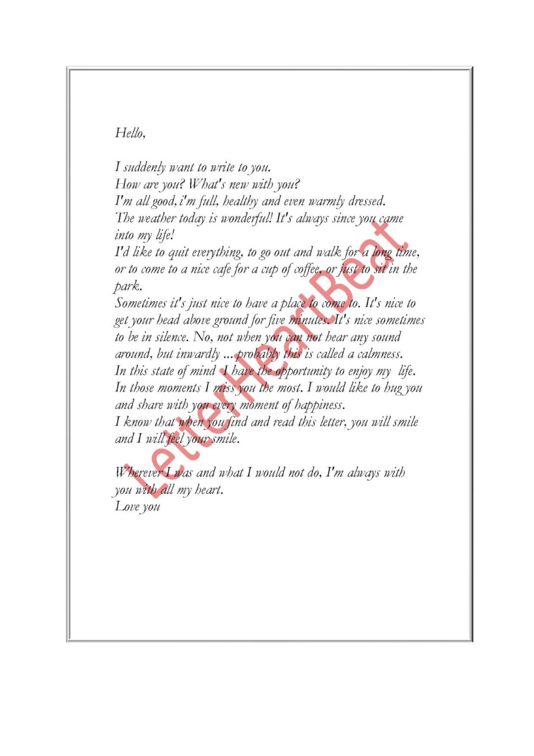 Thank You Poem Original Gift Love Letter Hello Love Message ...