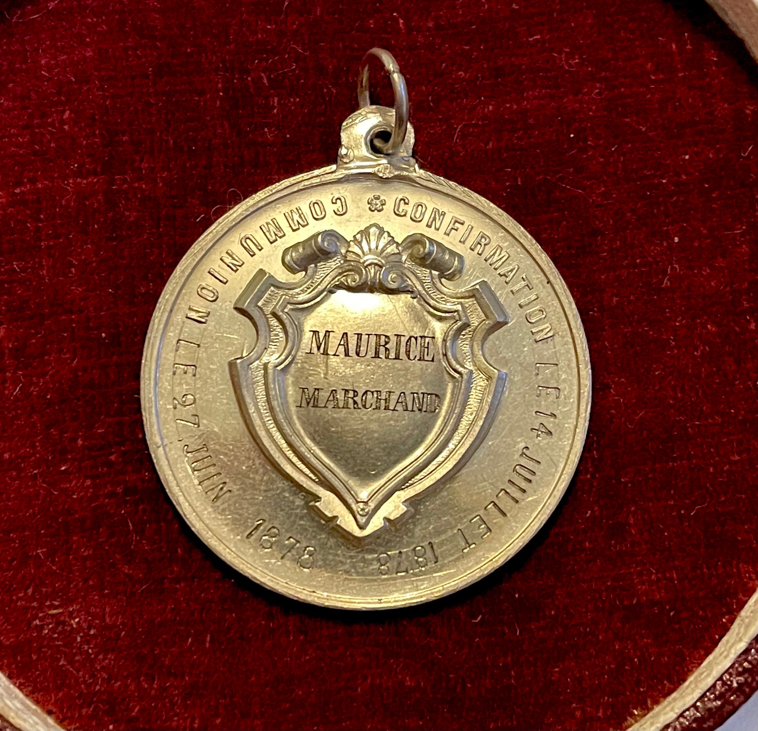 1878 Communion & Confirmation Medal France Silver / Antique Blondelet ...