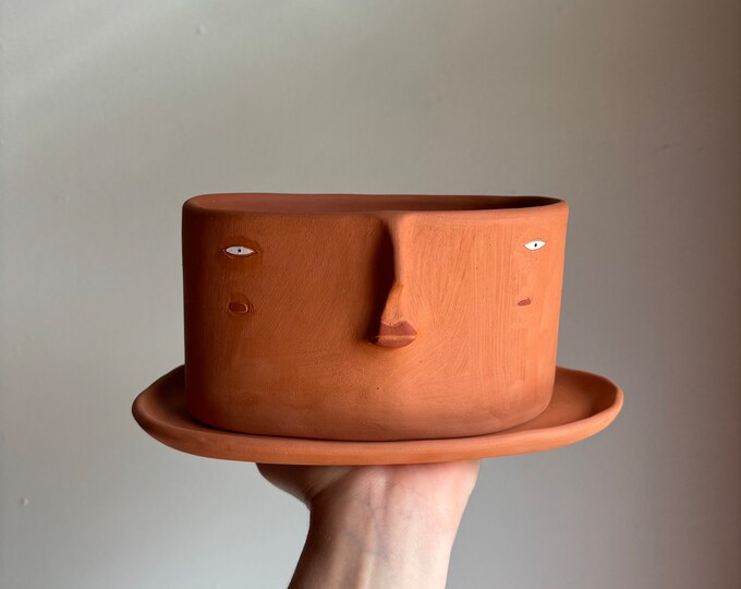 Face Planter With Drip Plate - Etsy