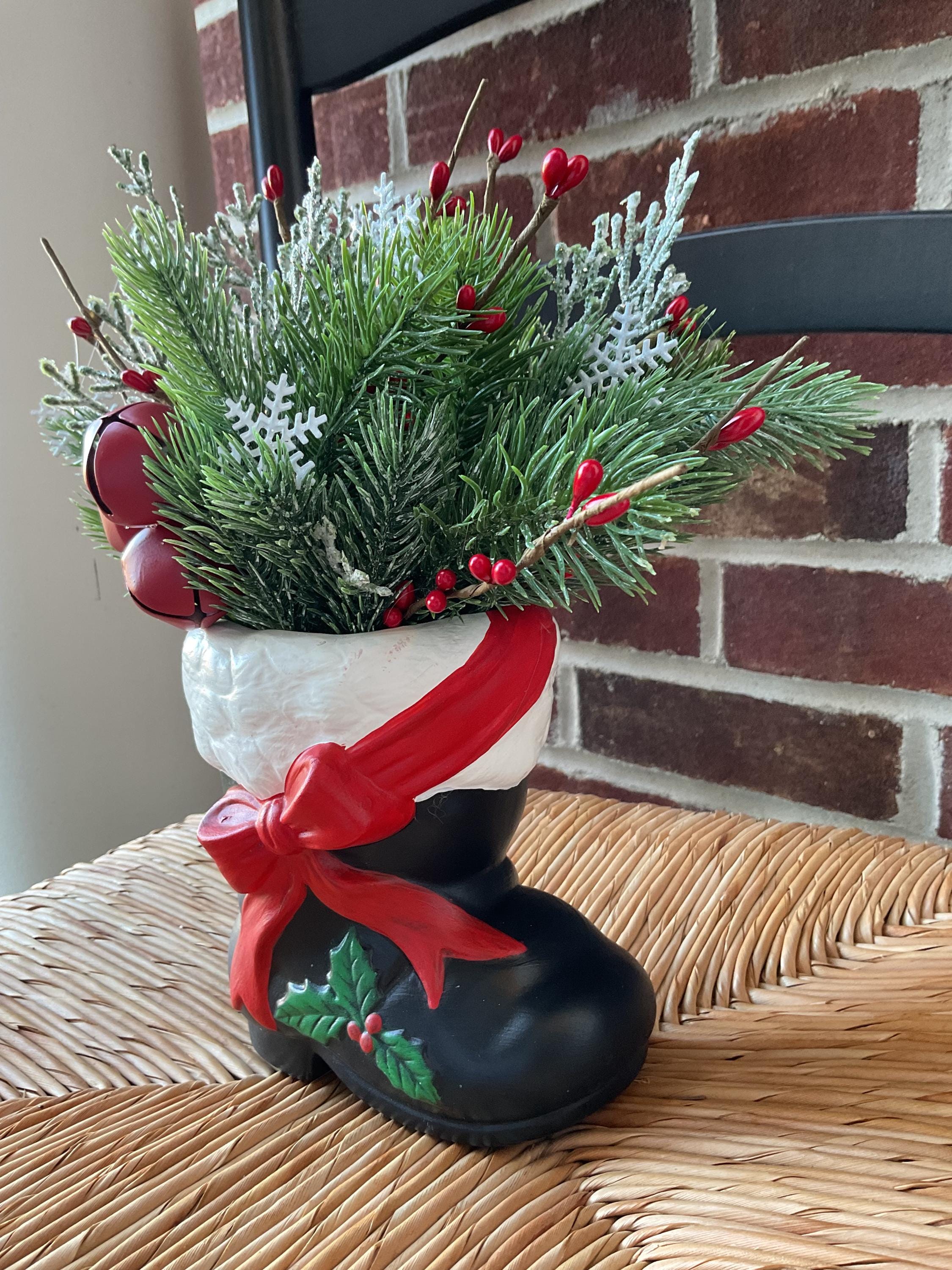 Santa Boot~holiday Santa Boot~christmas Santa Boot~holiday Entryway ...