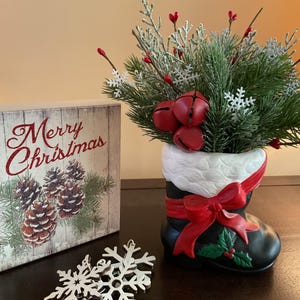 Santa Boot~holiday Santa Boot~christmas Santa Boot~holiday Entryway ...
