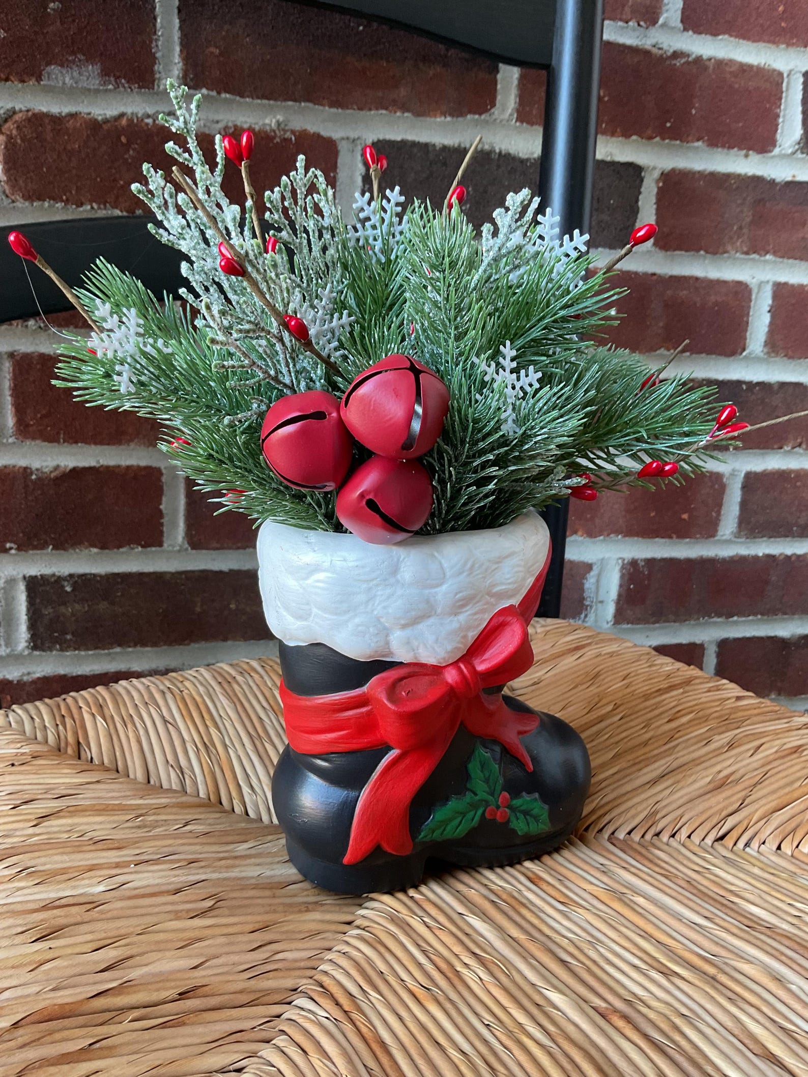 Santa Boot~holiday Santa Boot~christmas Santa Boot~holiday Entryway ...