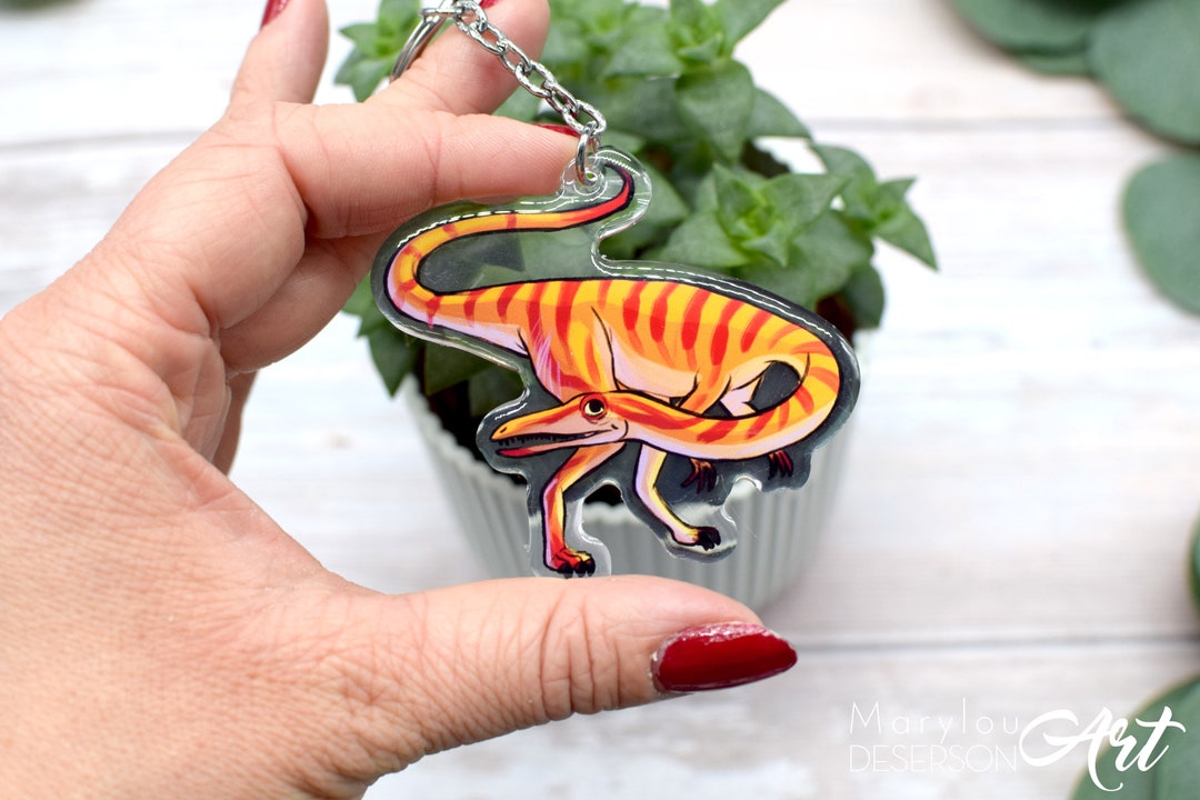 Coelophysis Keychain, Cute Dinosaur, Chibi Dino, Jurassic, Paleontology ...