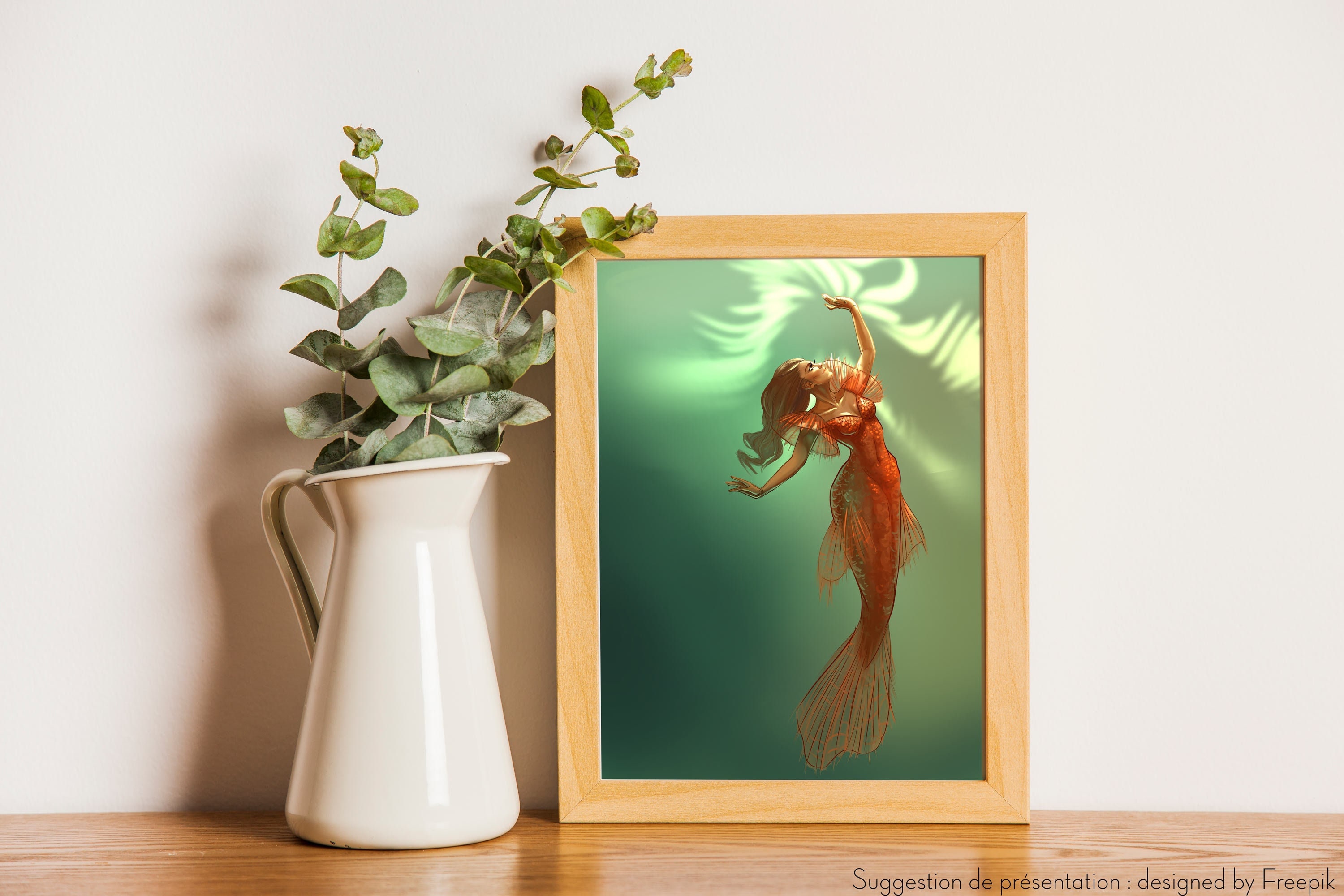 Art Print A5 the Mermaid Redfish Aglaopheme Aglaope Nordic Mythology ...