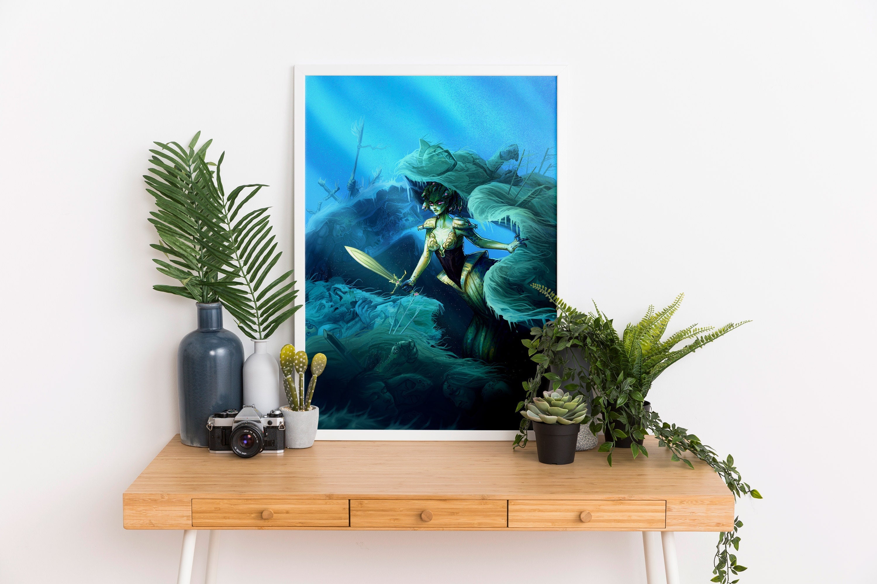 The Medusa Mermaid - Gorgon, Mythological Creature - Illustration A3 ...