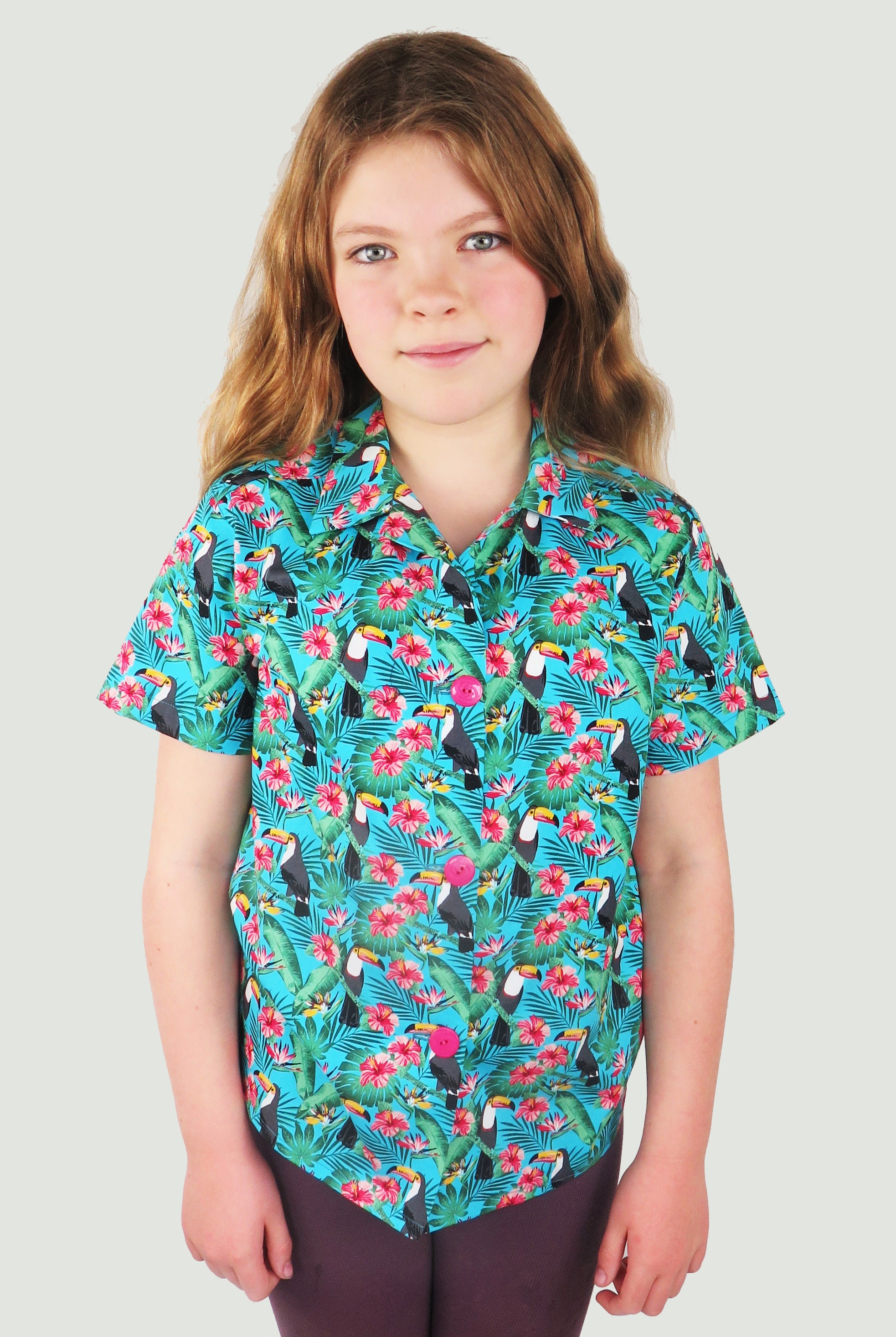 Kids Hawaiian Shirt Sewing Pattern Pattern, Tropical Print Shirt ...