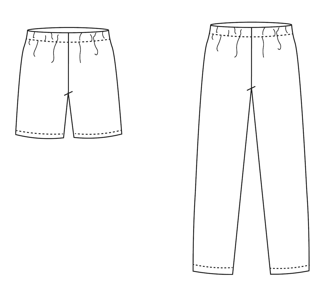 Adult Pyjama Pants Sewing Pattern, Long or Short Sleepwear Trousers - Etsy