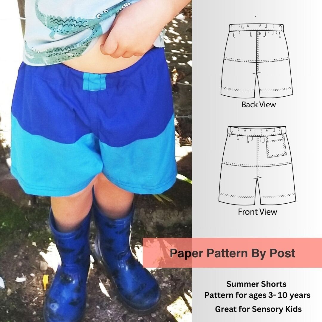 Summer Shorts Sewing Pattern for Children Age 3 to 10 Years With ...