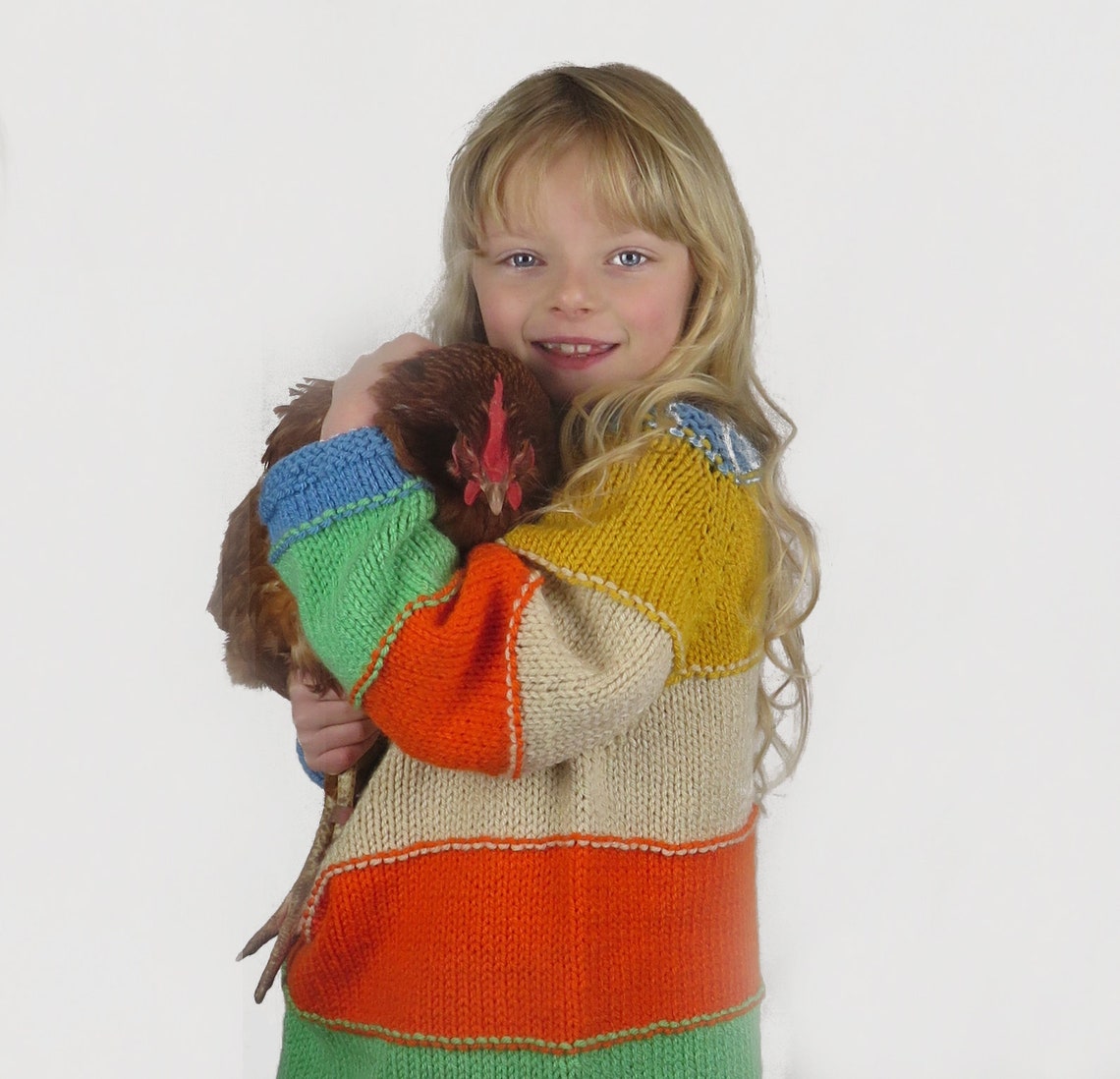 Kids Sweater Knitting Pattern With Wide Stripes Worked Top Down - Etsy
