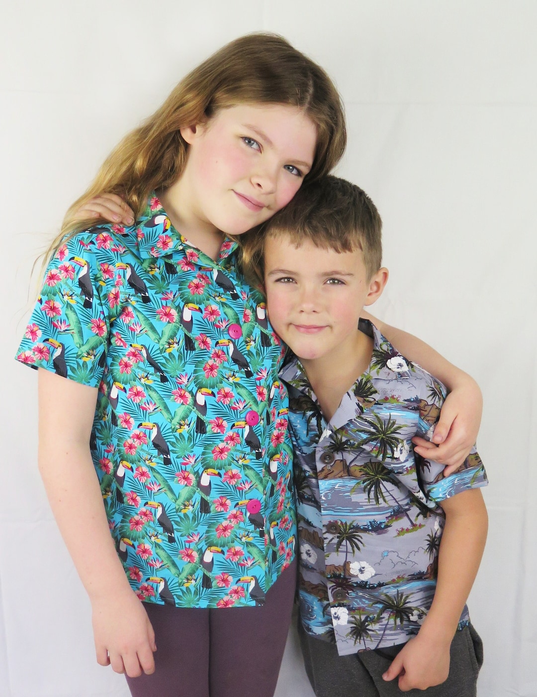 Kids Hawaiian Shirt Sewing Pattern, Tropical Print Shirt Pattern PDF ...
