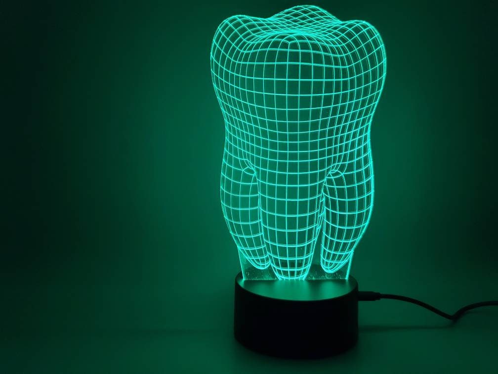 Dentist Tooth 3D Led Light - Etsy