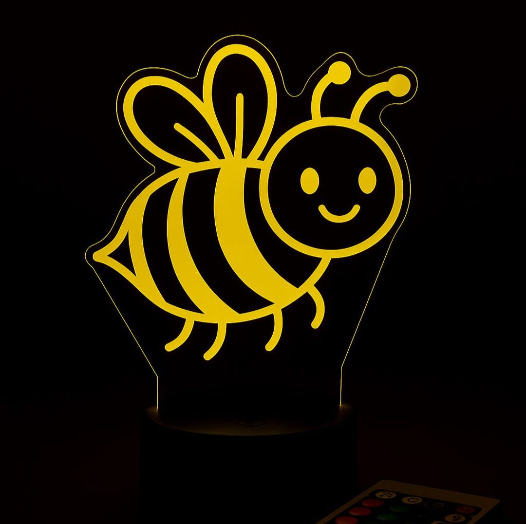 Bumble Bee LED Night Light – Cute Acrylic Bee Lamp for Bedroom, Nursery ...
