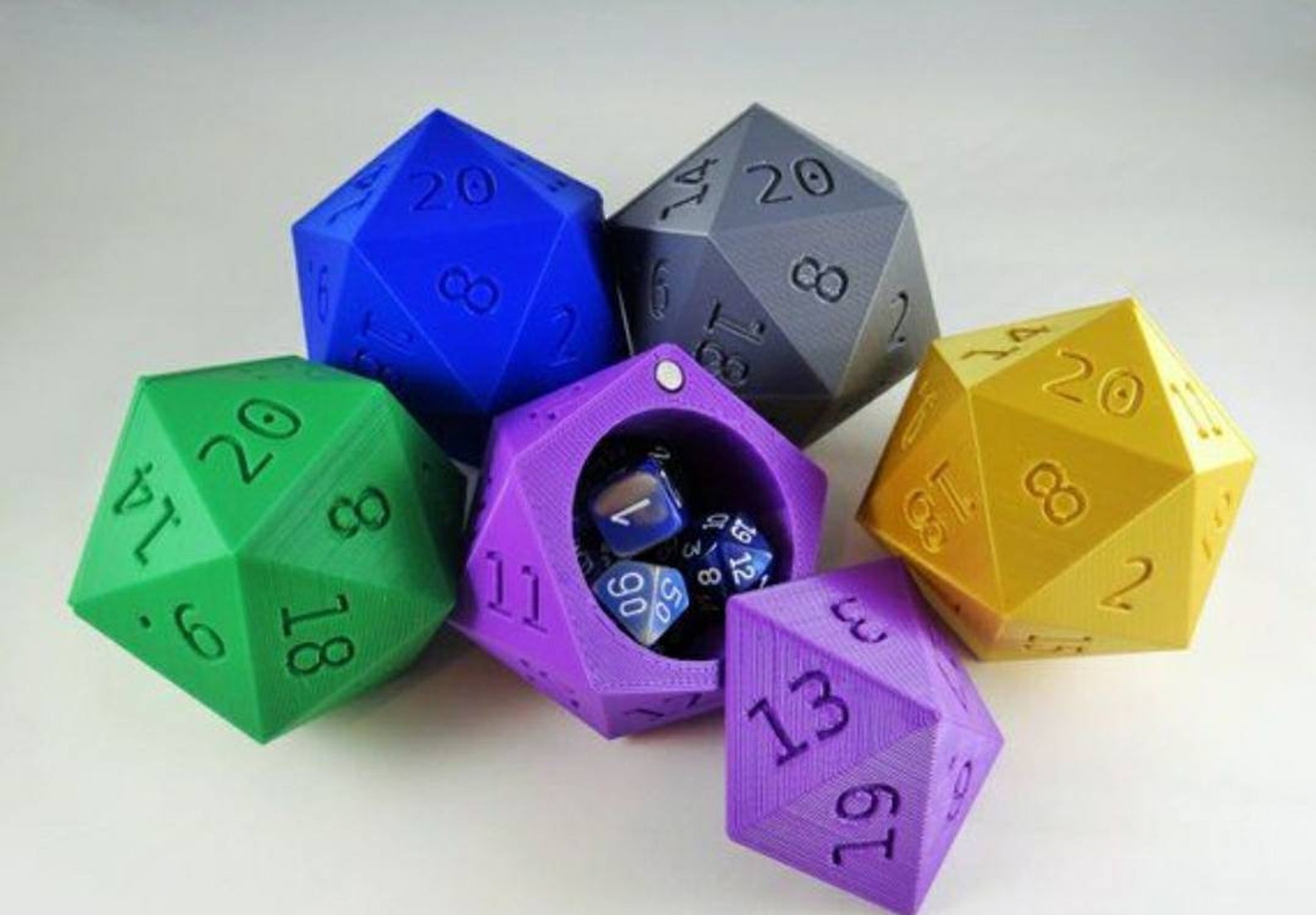 Magnetic D20 Dice Box | Tray | Holder | Storage | Dice | DND | Rollplay ...