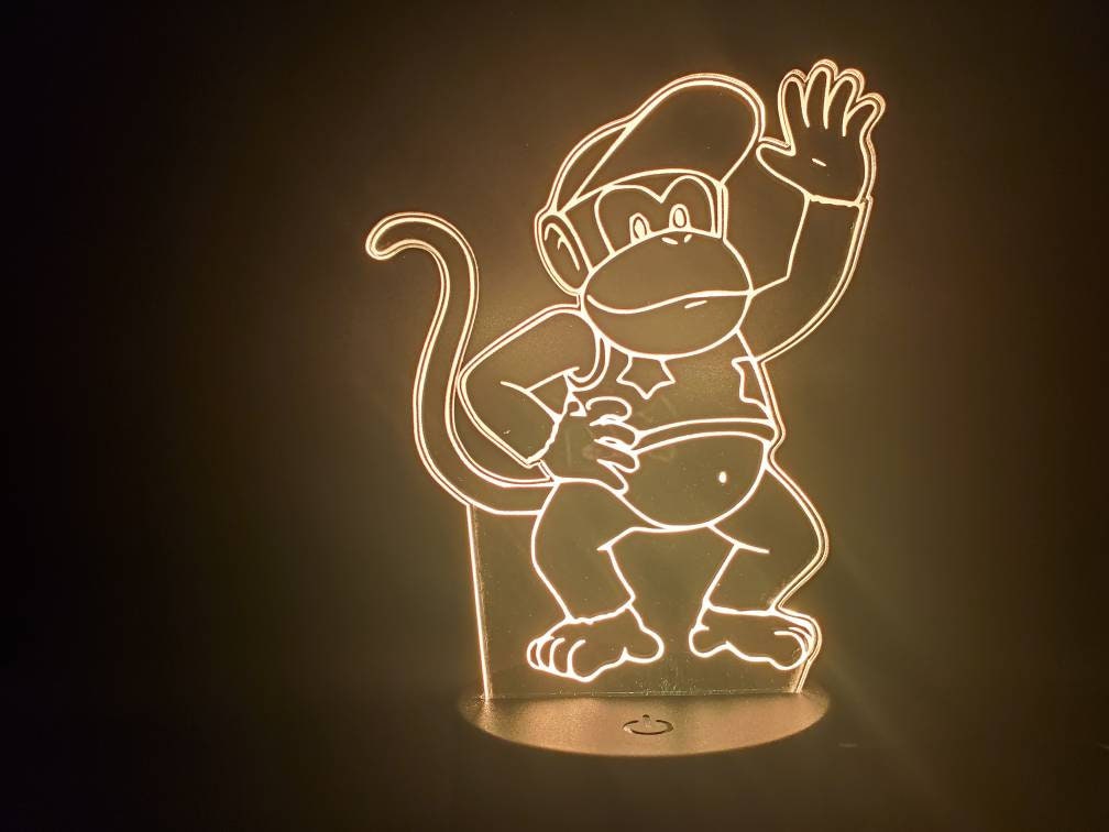 Smash Bros Diddy Kong Gameroom LED Lamp - Etsy